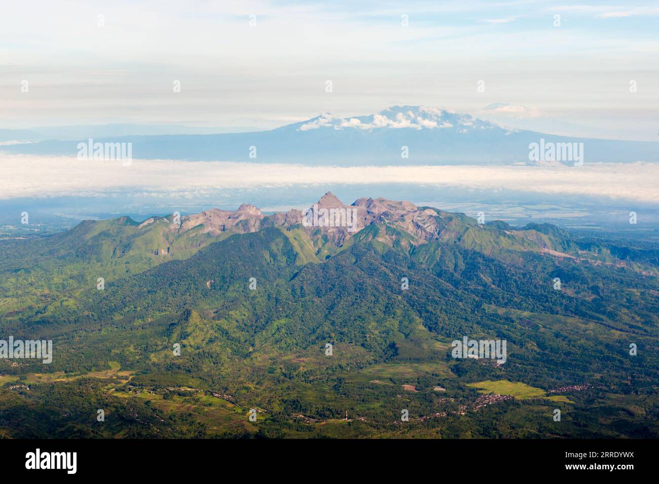 Kelud volcano, view from Buthak mountain at Java island, Indonesia ...