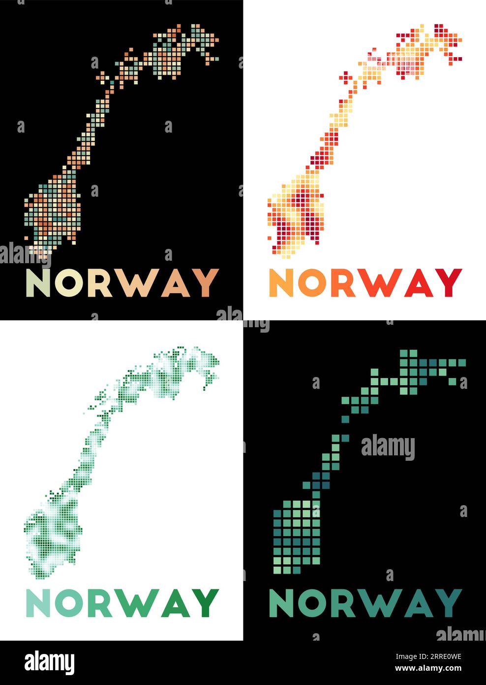 Norway map. Collection of map of Norway in dotted style. Borders of the ...