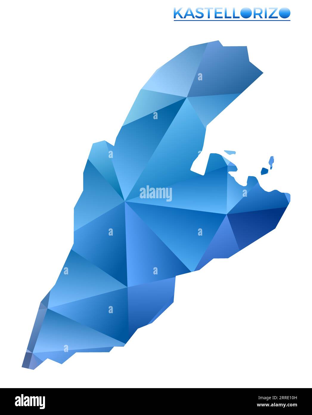 Vector polygonal Kastellorizo map. Vibrant geometric island in low poly ...