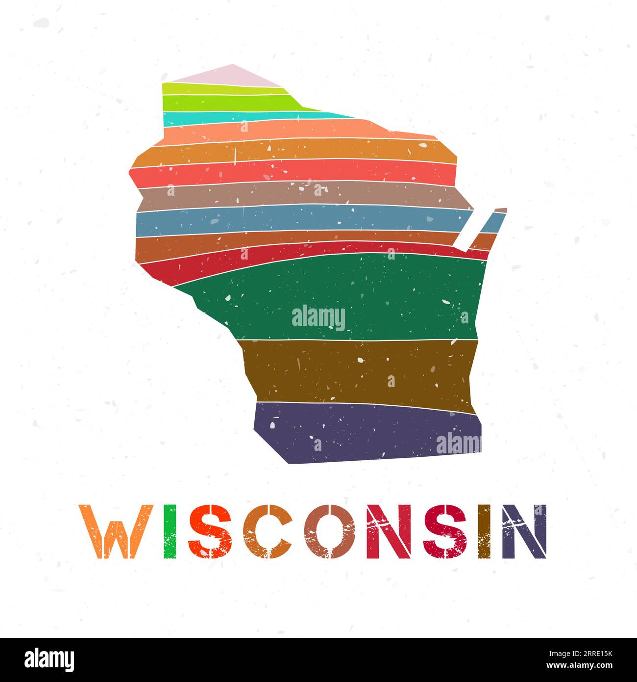 Wisconsin map design. Shape of the US state with beautiful geometric ...