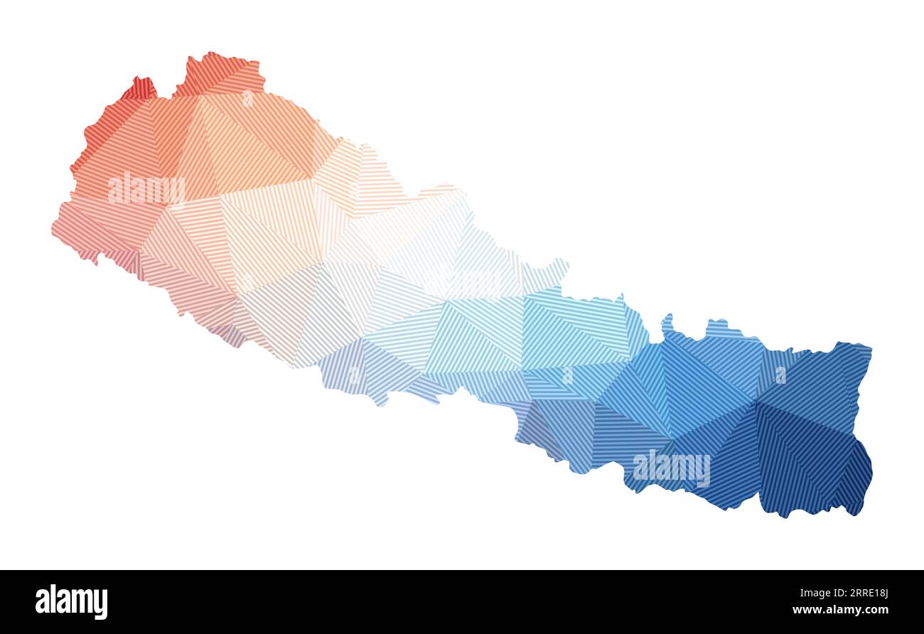 Map of Nepal. Low poly illustration of the country. Geometric design ...