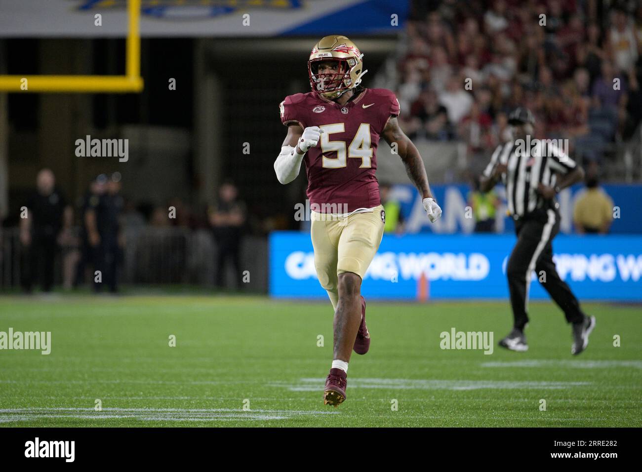 Florida State defensive lineman Byron Turner Jr. (54) follows a play ...