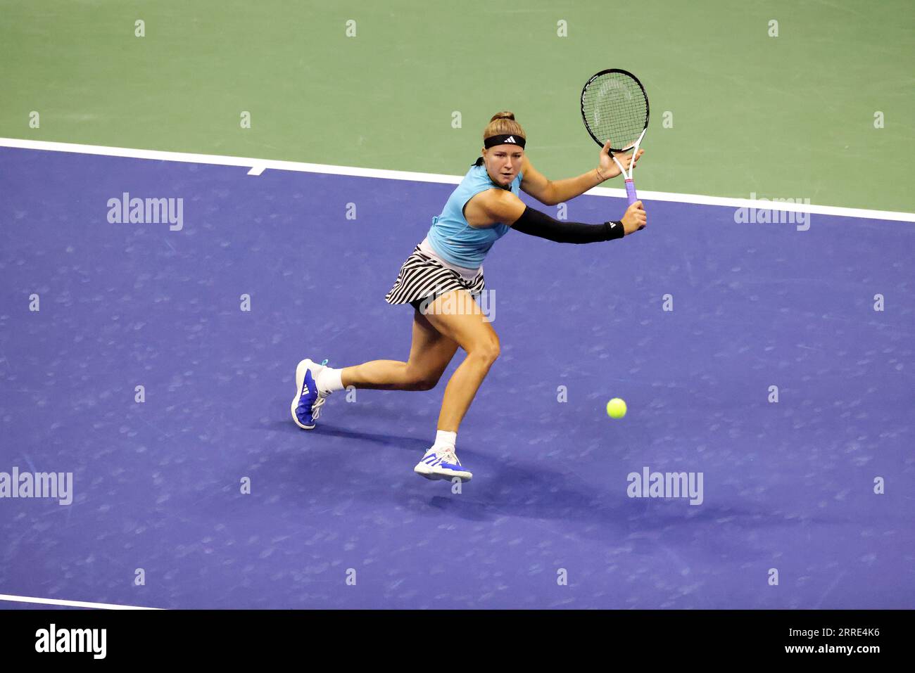 New York, United States. 07th Sep, 2023. Karolina Muchova comes in for ...