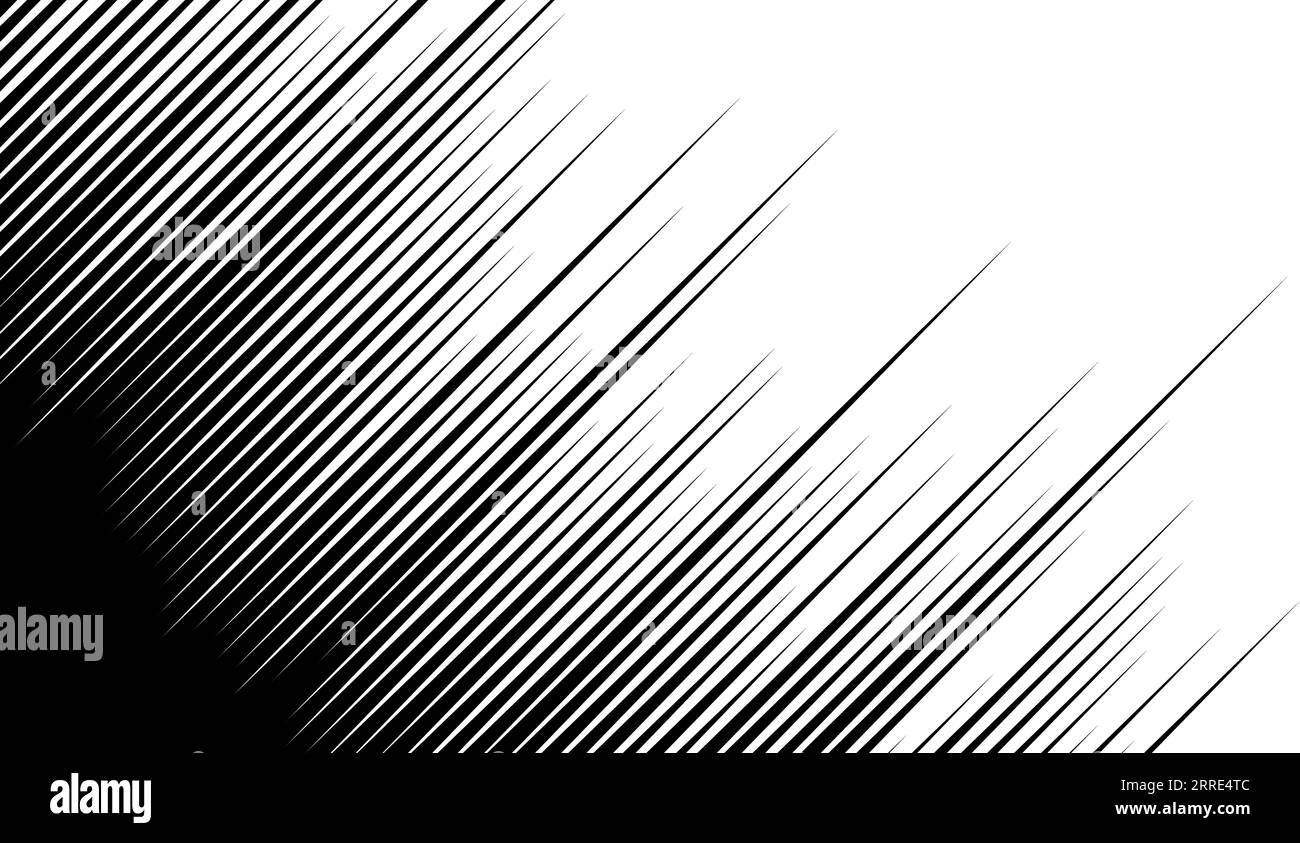 Straight speed lines pattern. Black and white diagonal stripes gradient. Abstract fast effect ...