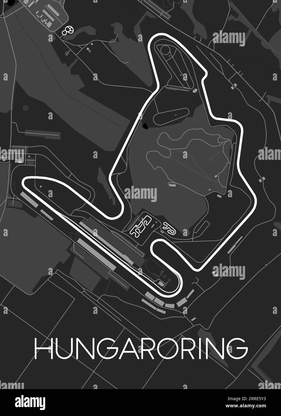 Hungaroring Track Map for Poster Wall Art Stock Vector Image & Art - Alamy