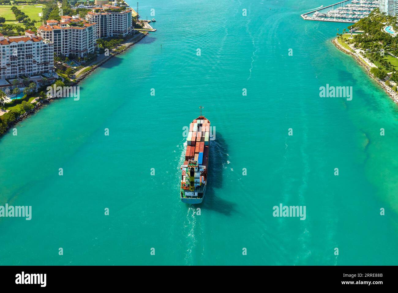 Cargo ship drone aerial miami hi-res stock photography and images - Alamy