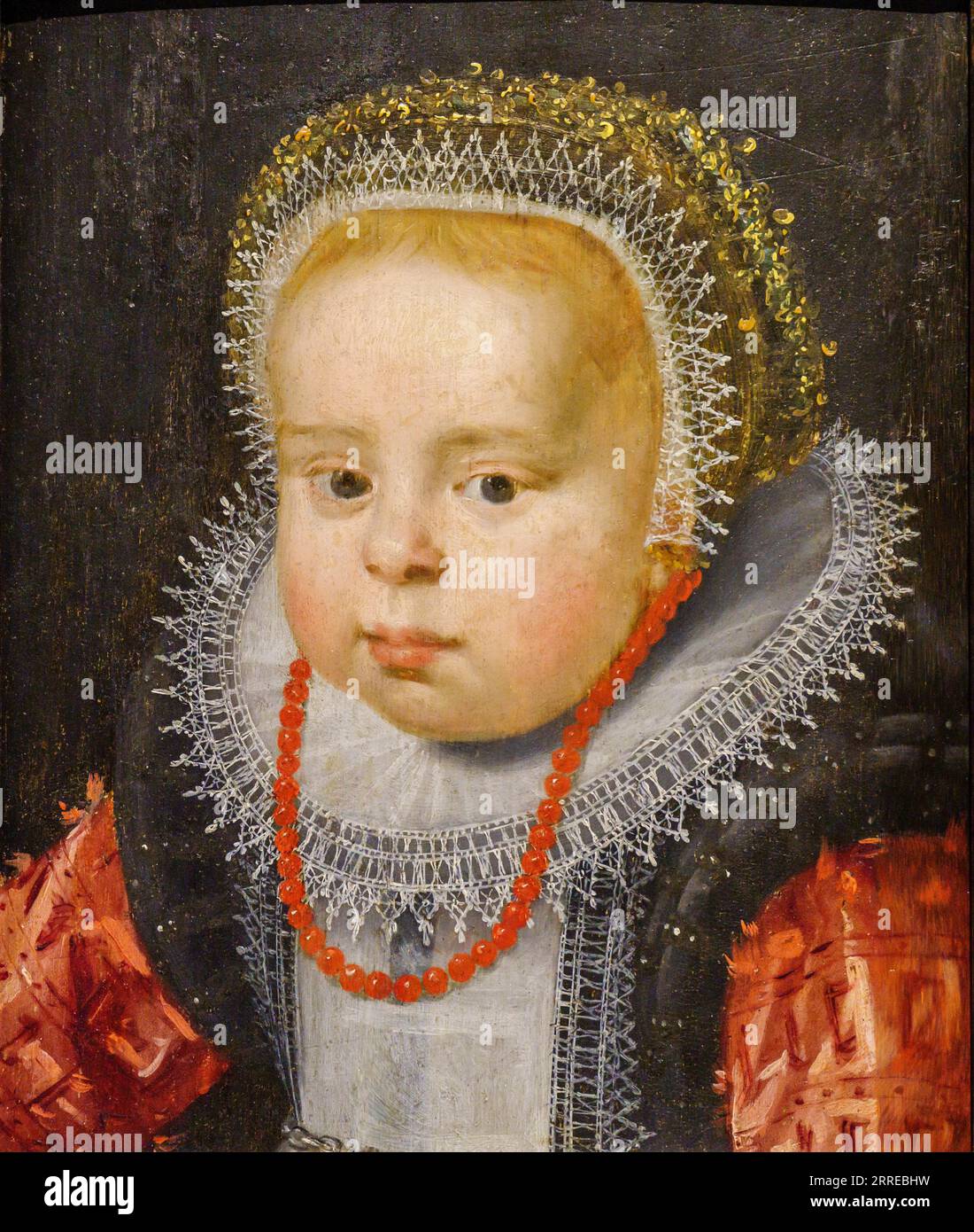 girl with a lace bonnet, folower of Cornelis de Vos, Nins, portraits of children s. XVI-XIX, Sa ...