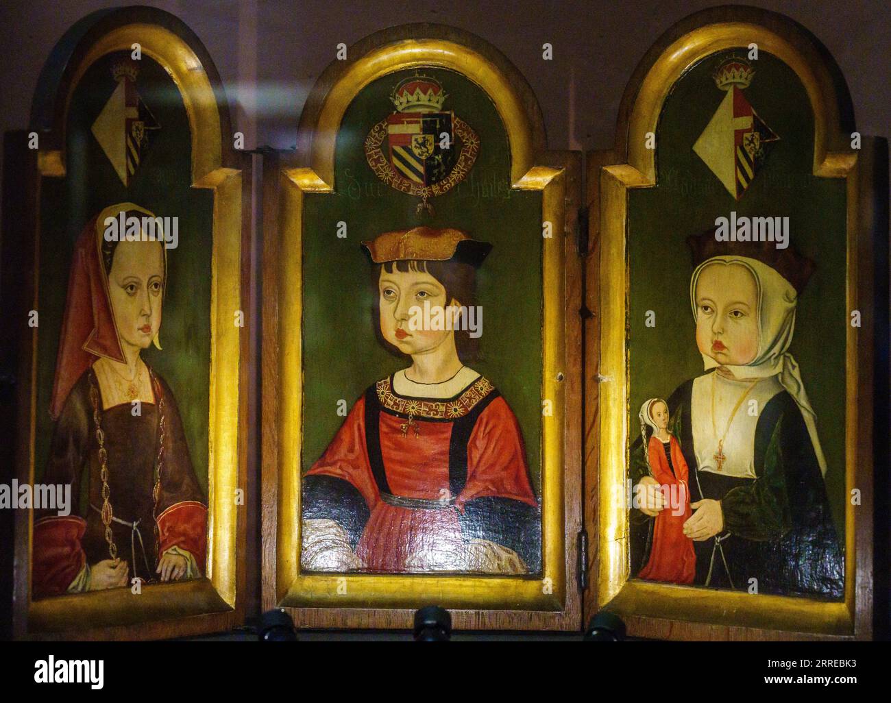 Charles V and his two sisters Leonor and Isabel, copista de la cofradia del maestro de San Jorge ...