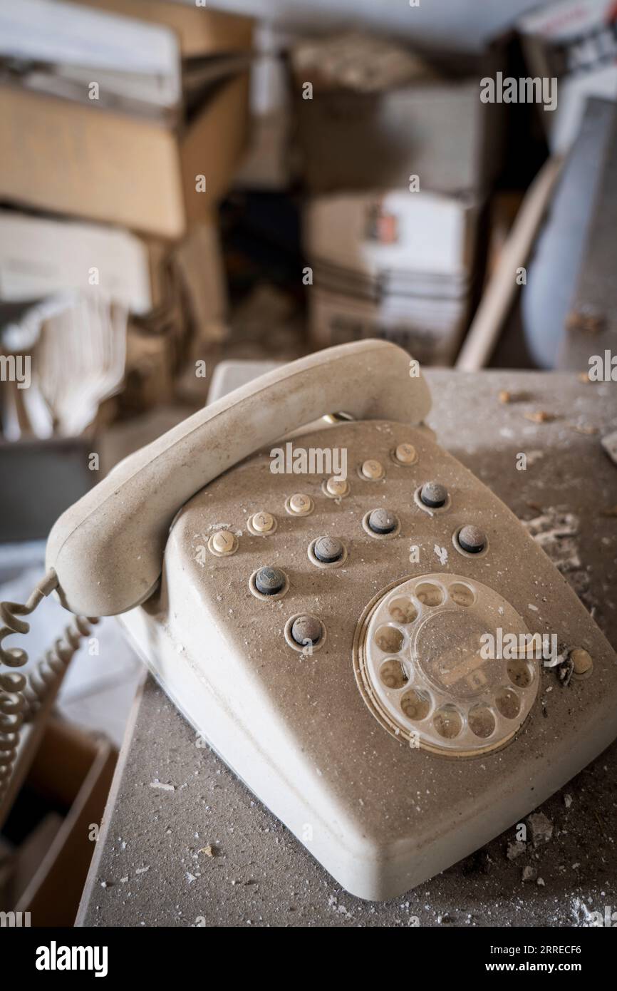 Pulse dial telephone (disc), 1970s, old Ripoll winery, Llucmajor ...