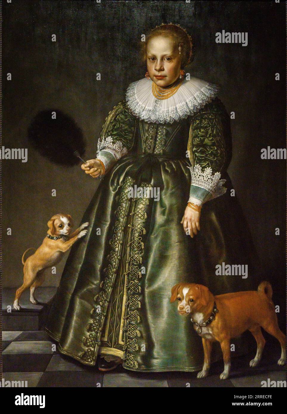 young girl holding a fan, Duchtschool, Nins, portraits of children s. XVI-XIX, Sa Bassa Blanca ...