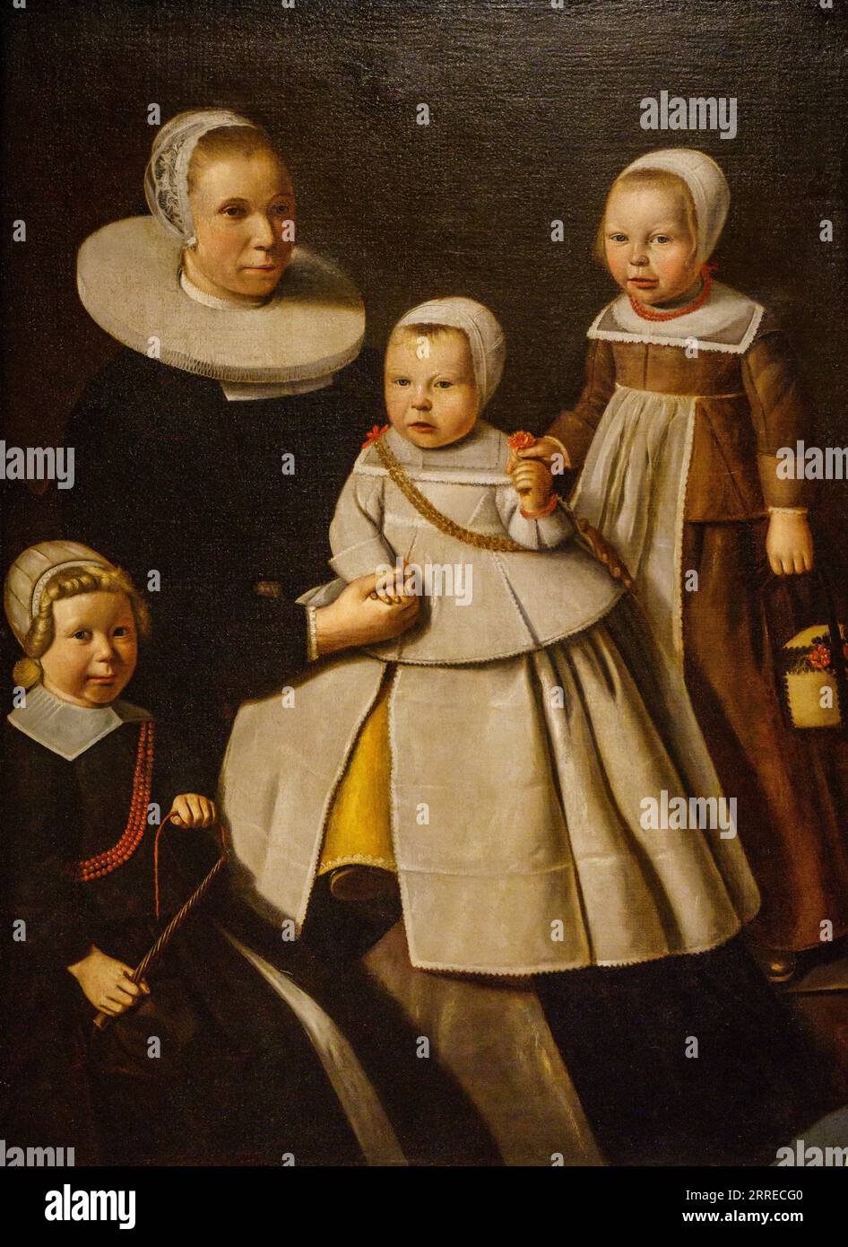 a lady with two sons and daughter, duchtschool, Nins, portraits of children s. XVI-XIX, Sa Bassa ...
