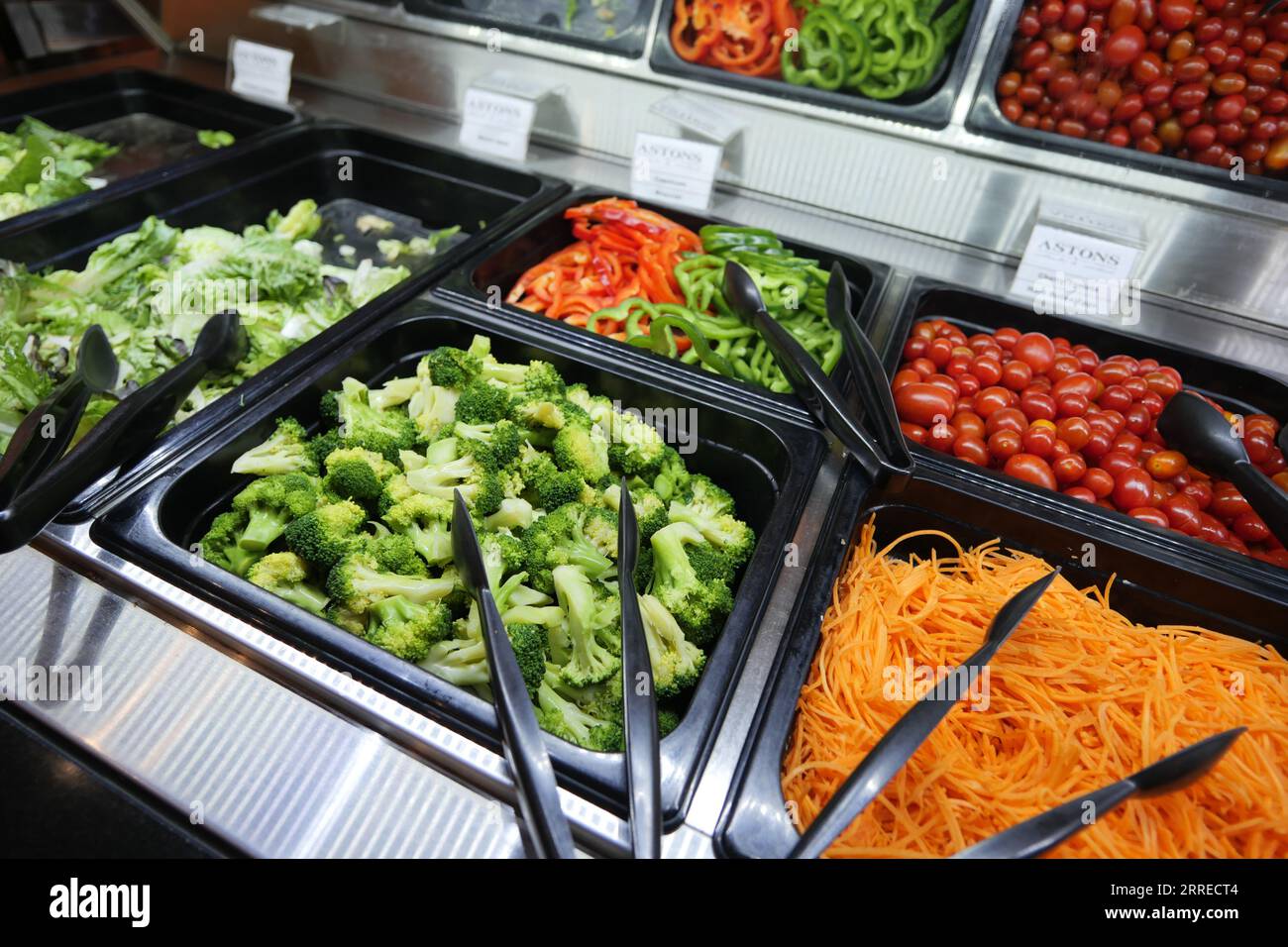 self-service restaurant with a choice of different types vegetable ...