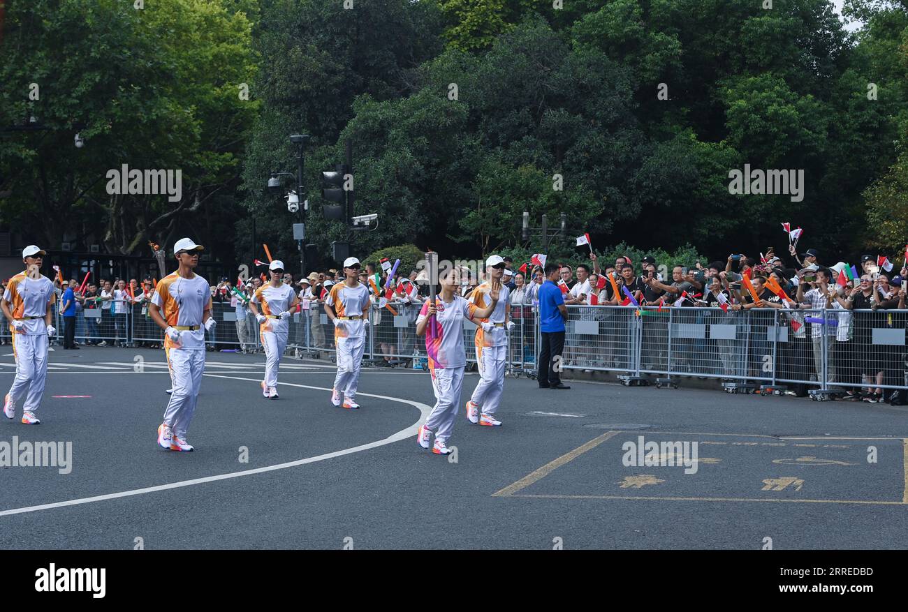 Hangzhou, China's Zhejiang Province. 8th Sep, 2023. Torch bearer Cao ...