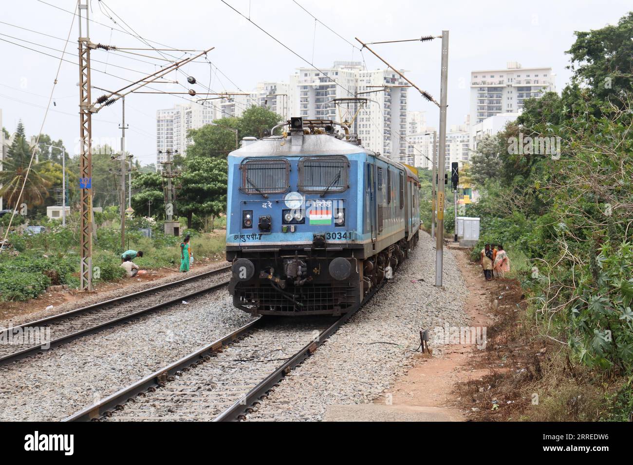 AKAM livery WAP-7 Locomotive Stock Photo - Alamy