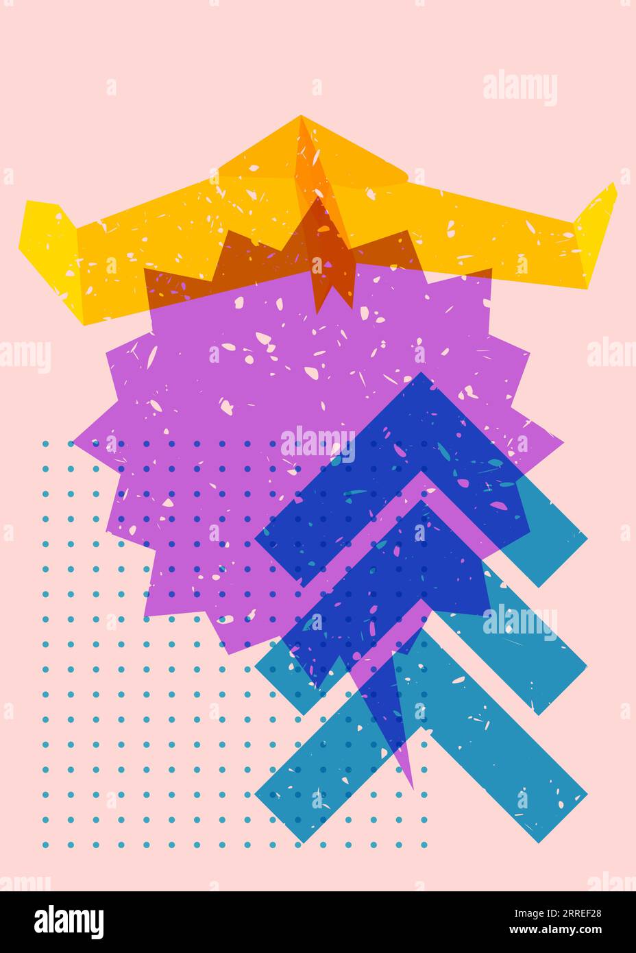 Paper Airplane and speech bubble with colorful geometric shapes. Object ...