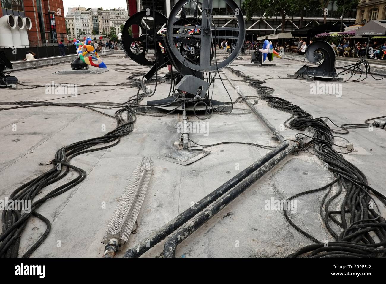 Drained for maintenance, cables and pipes that run through the ...