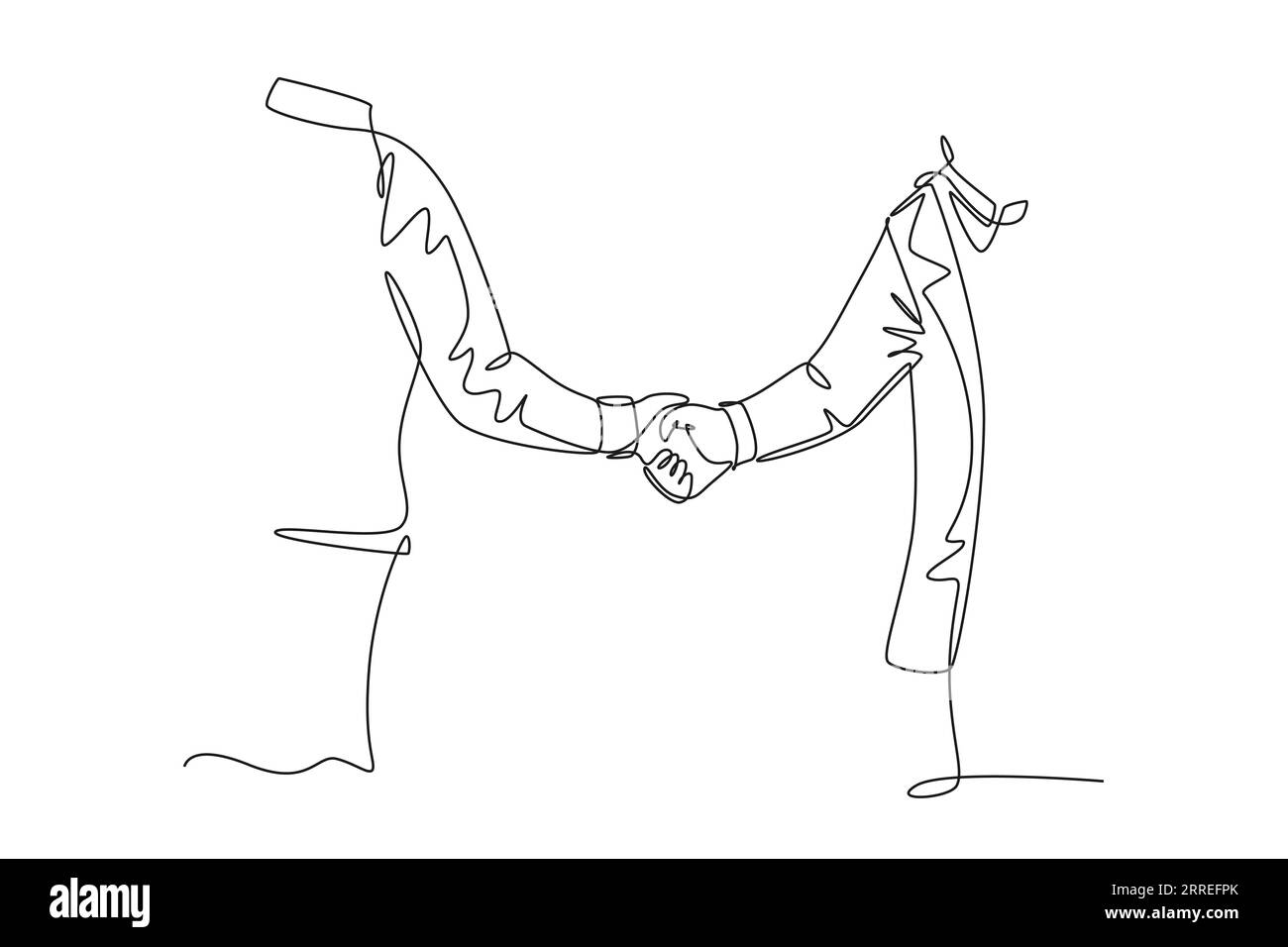 Single one line drawing of hand businessmen gesture in suite ...