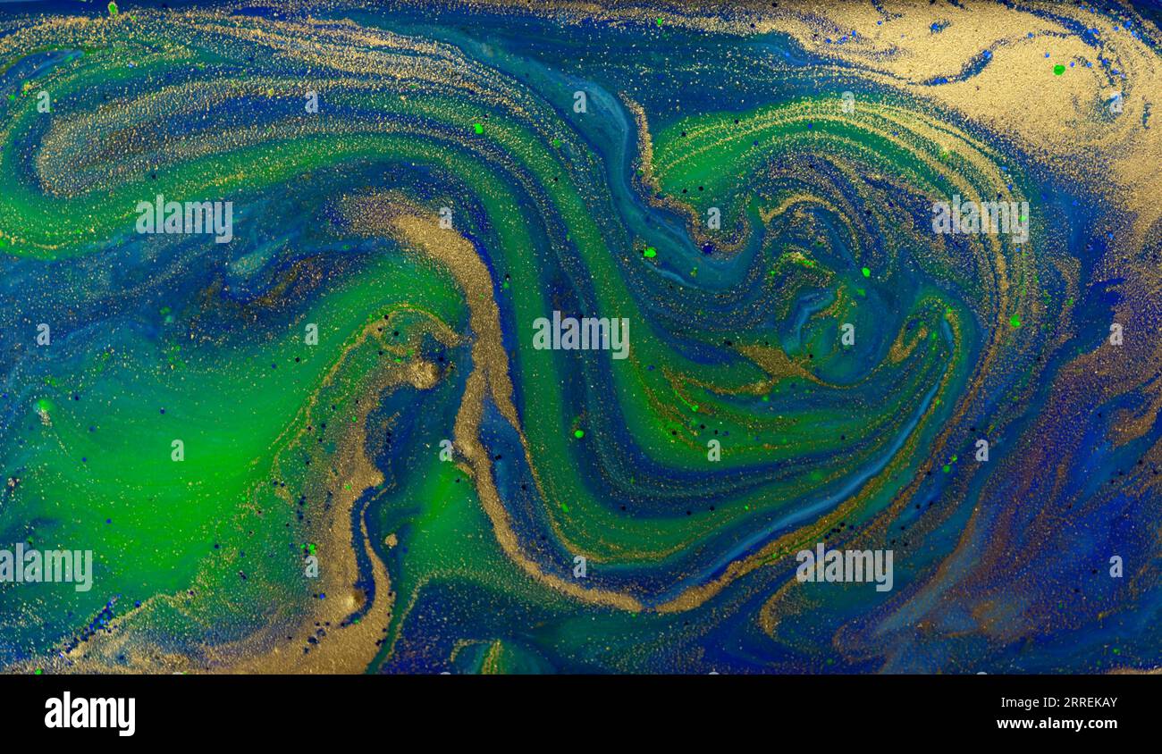 Gold, Yellow and Blue Marble Liquid Pattern Stock Photo - Alamy