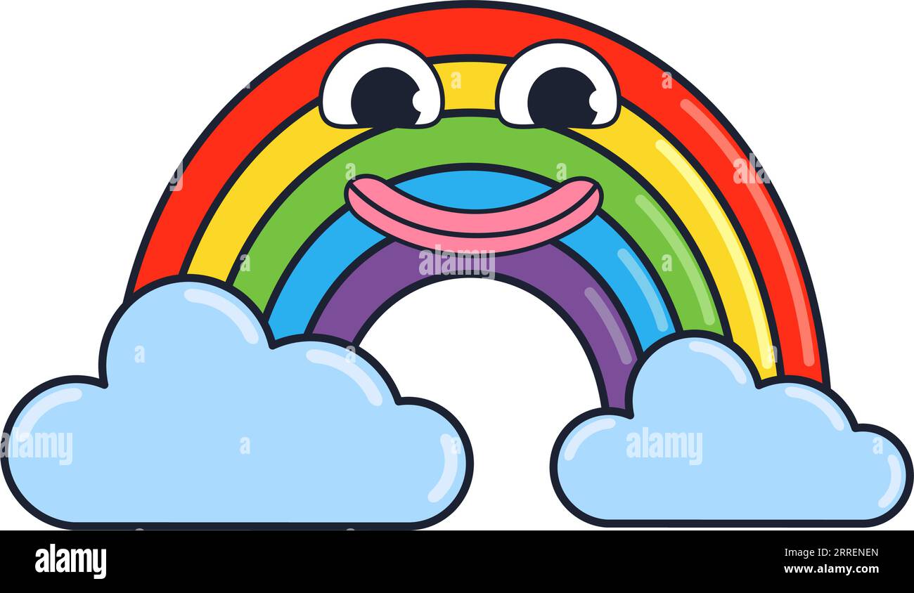 weather cartoon happy rainbow Stock Vector Image & Art - Alamy