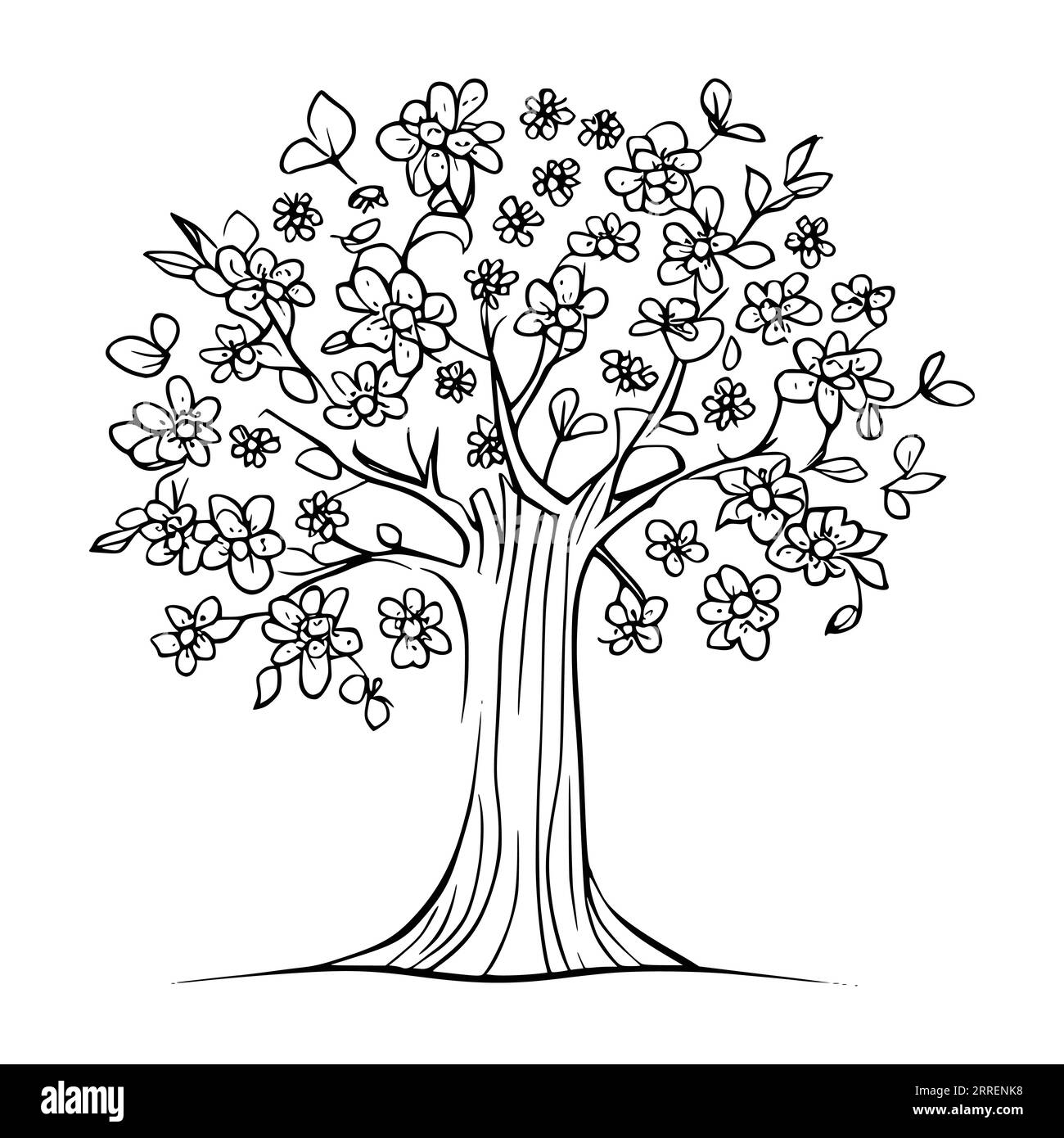 Simple flower coloring pages hi-res stock photography and images - Alamy