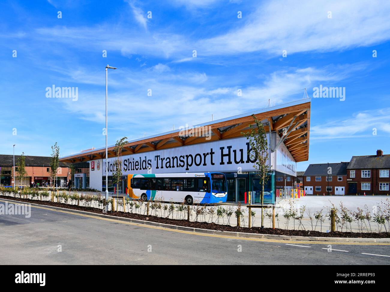 North Shields newly built bus transport hub with waiting rooms and ...