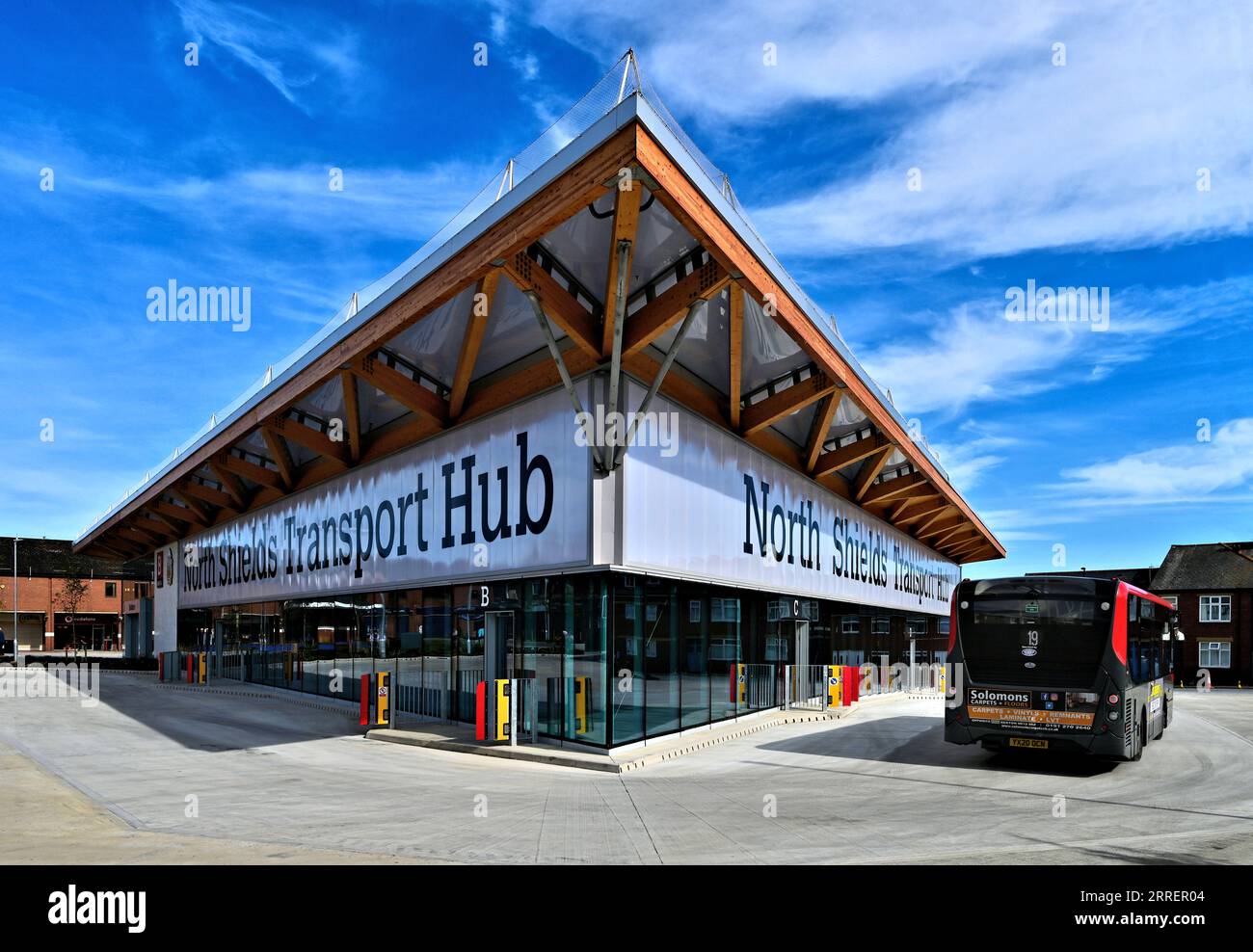 North Shields newly built bus transport hub with waiting rooms and ...