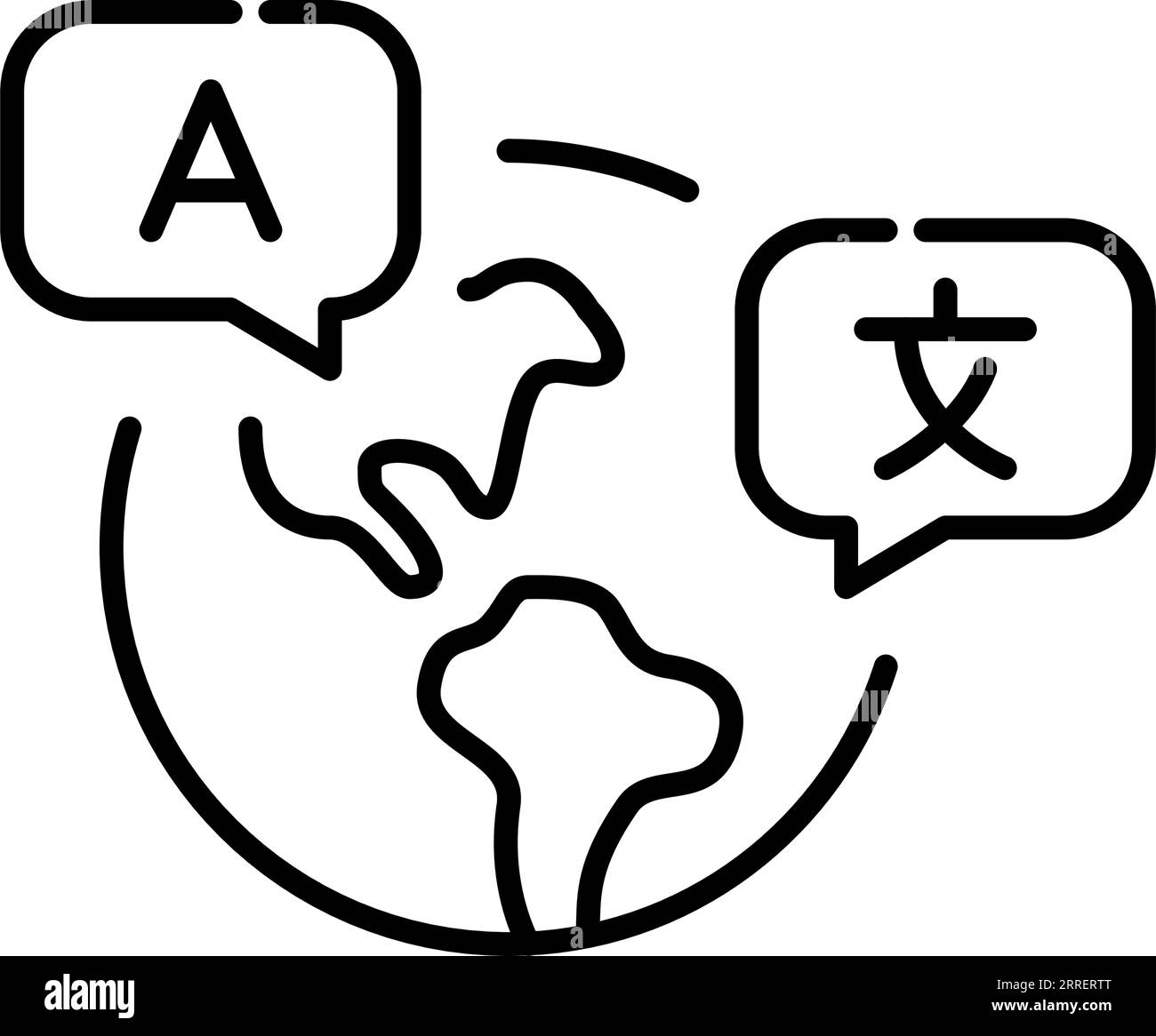 Earth globe with translation symbol messages. Pixel perfect, icon Stock ...