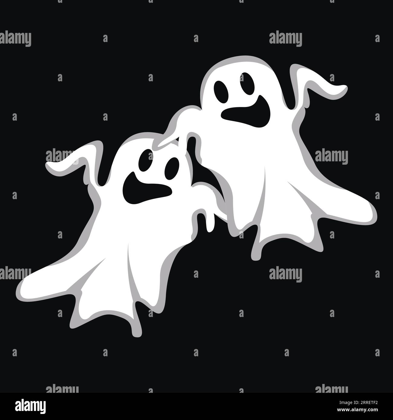 Ghost Logo, Halloween Ghost Vector Illustration, Halloween Party ...