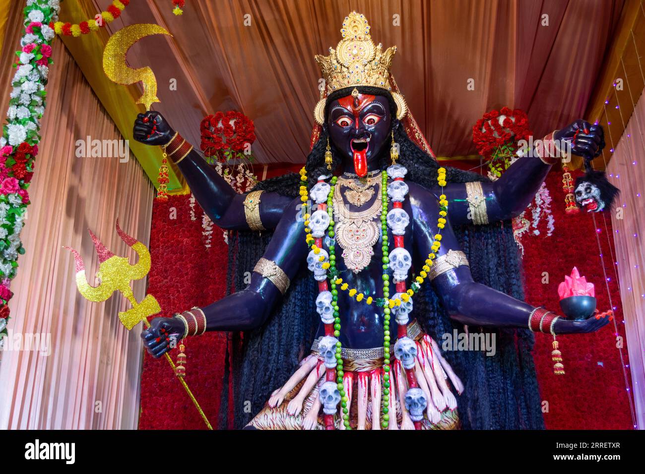 Idol of hindu goddess kali during navratri festival Stock Photo - Alamy