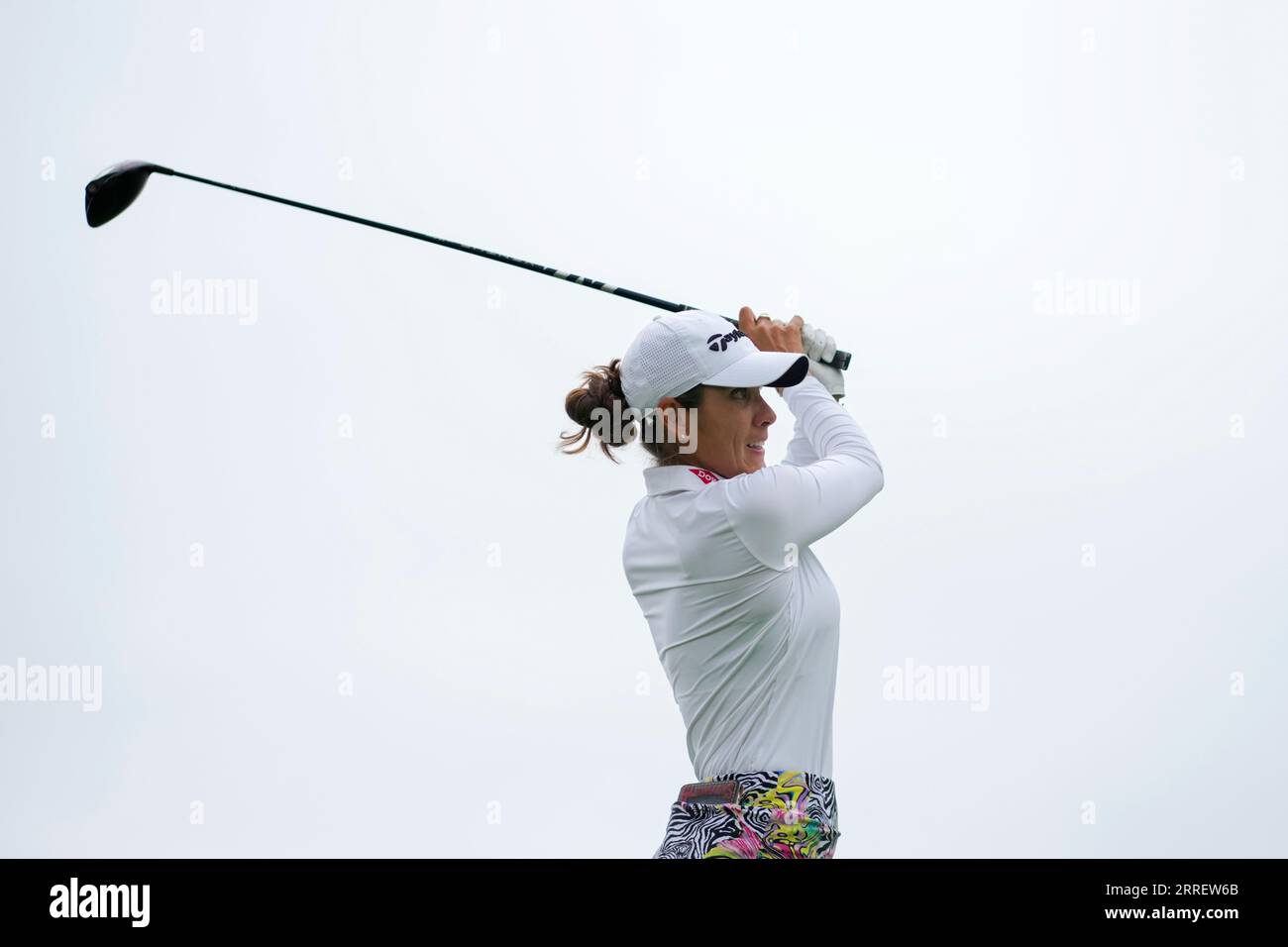 Maria Fassi, of Mexico, plays a shot from the second tee during the ...