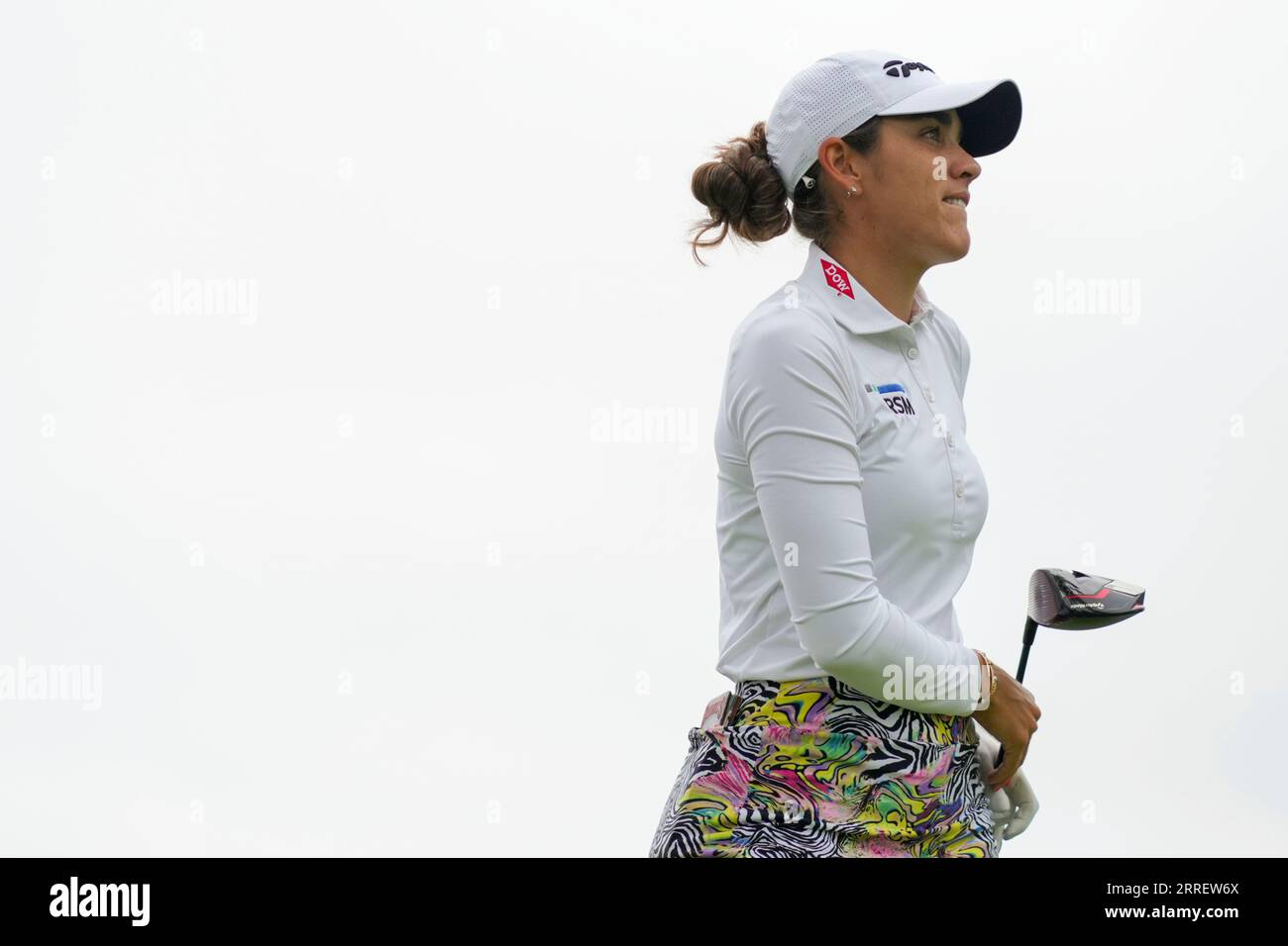 Maria Fassi, of Mexico, plays a shot from the second tee during the ...