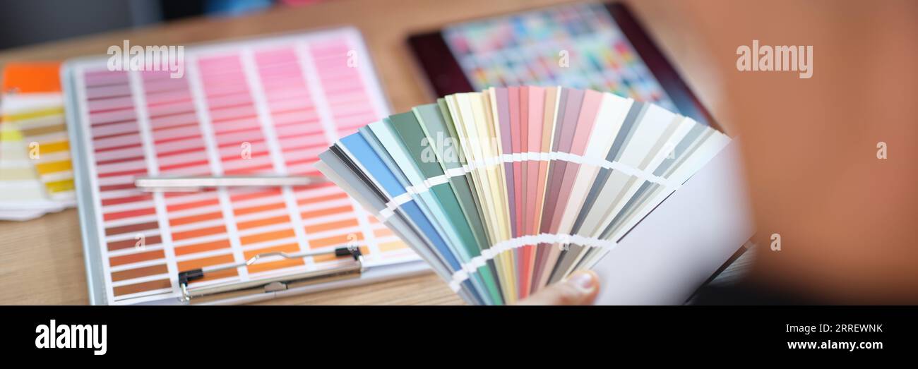 Choosing color from digital palette hi-res stock photography and images ...