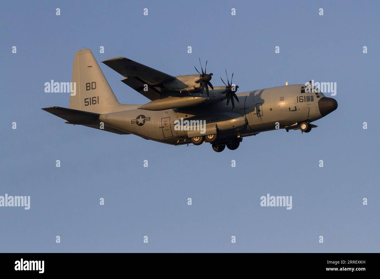 A US Navy Lockheed C130T Hercules transport aircraft with the Fleet ...