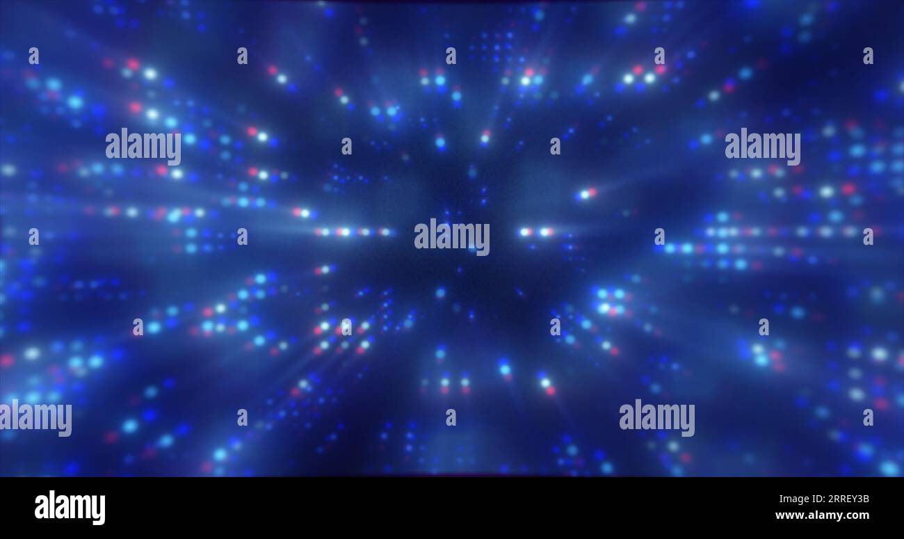 Abstract blue futuristic hi-tech energy particles dots and squares ...