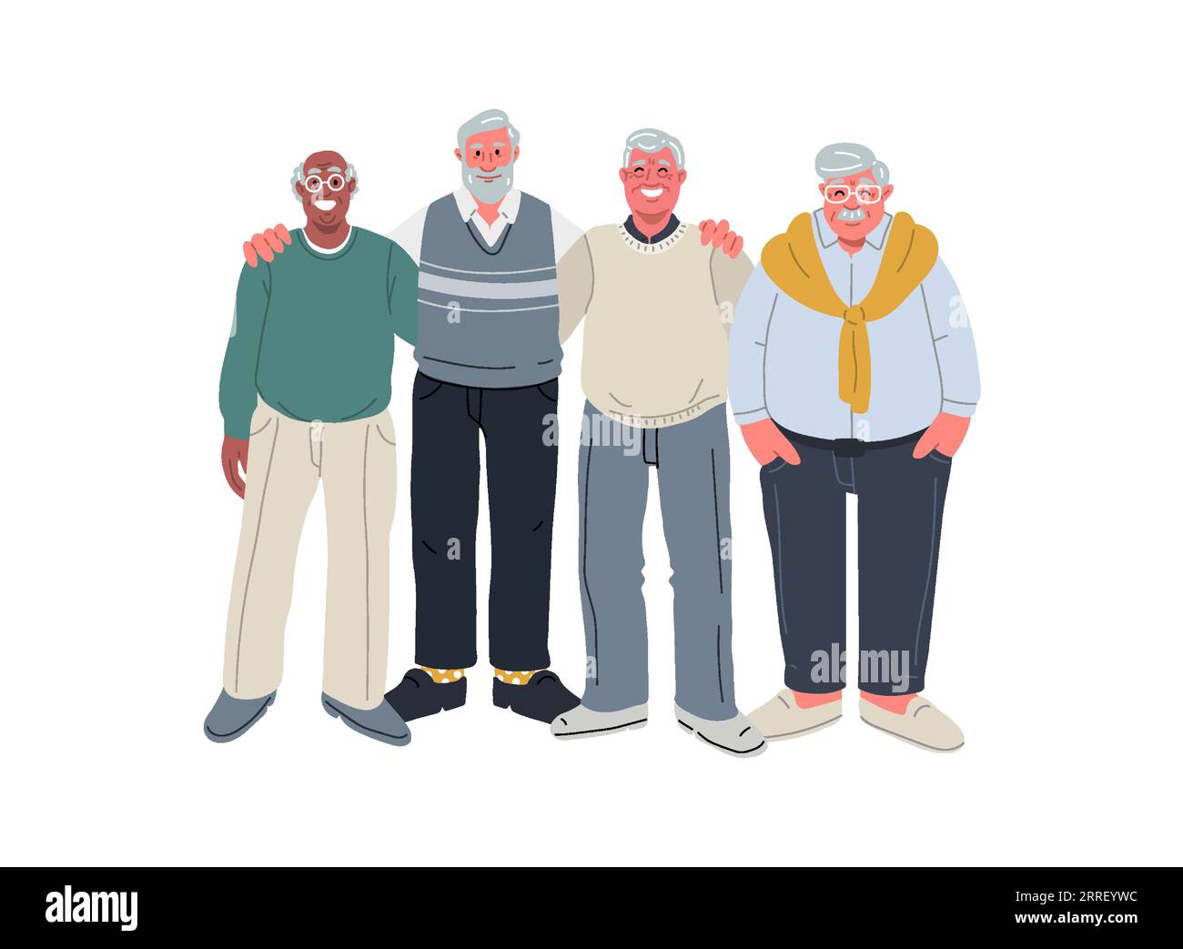 Older group asian and white Stock Vector Images - Alamy