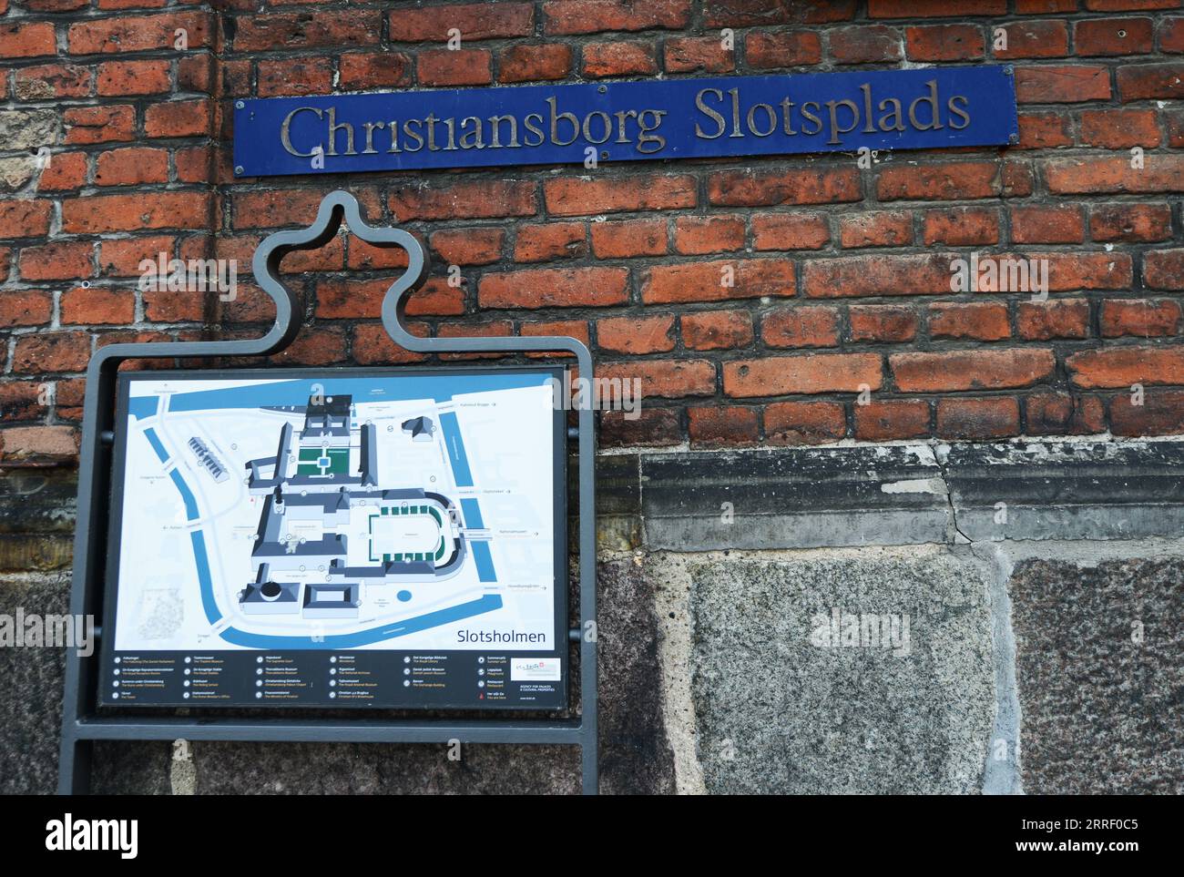 A map of Slotsholmen, Christiansbork Slotsplads, Copenhagen, Denmark ...