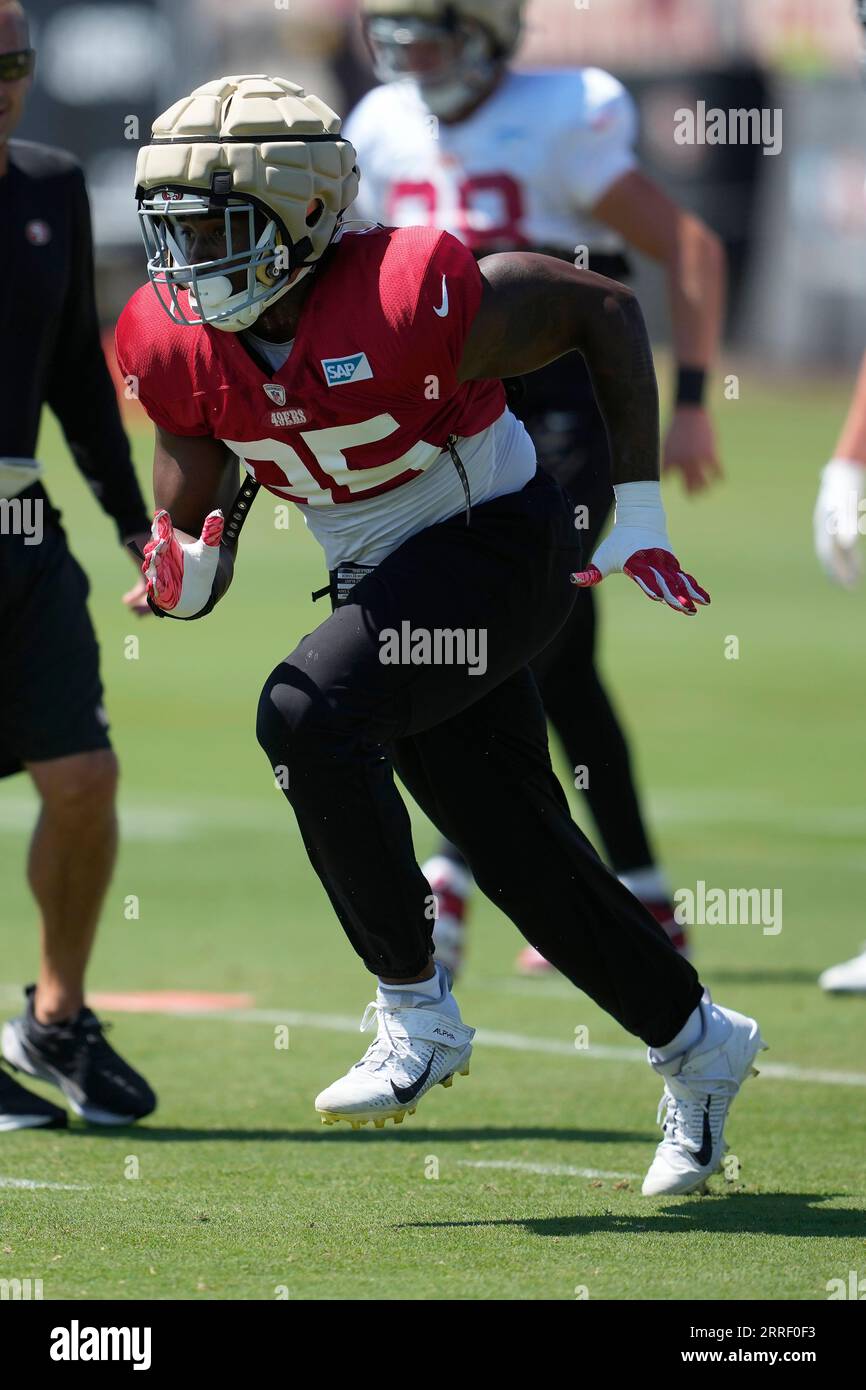 San Francisco 49ers defensive end Drake Jackson takes part in an NFL ...