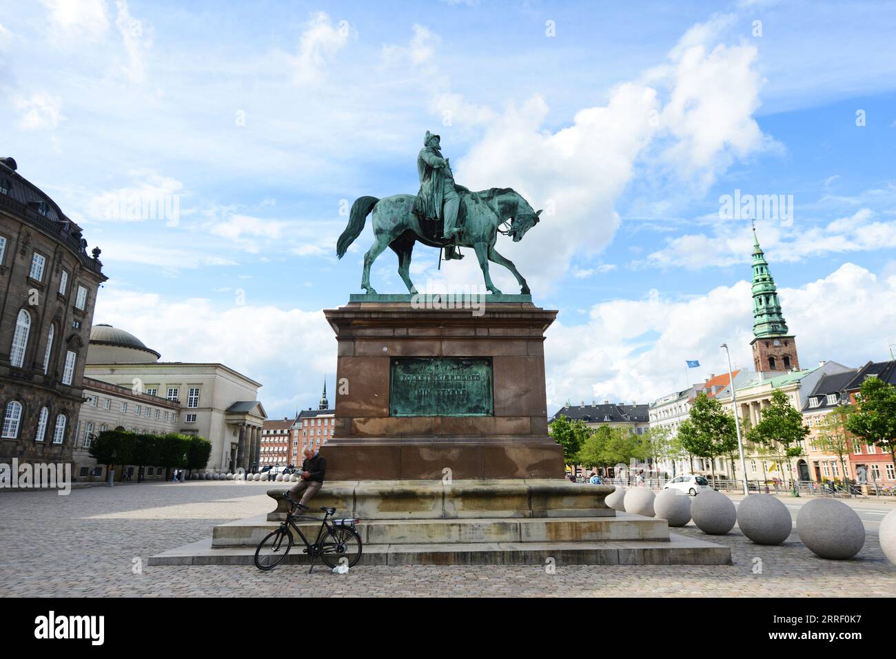 Equestrian statue of Frederik VII by the Christiansborg castle in ...