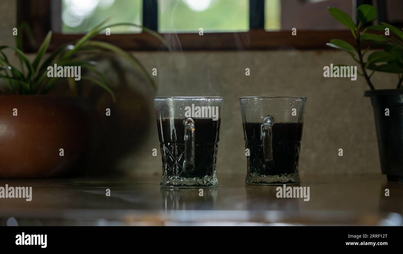 Modern minimalist kitchen design black hi-res stock photography and ...