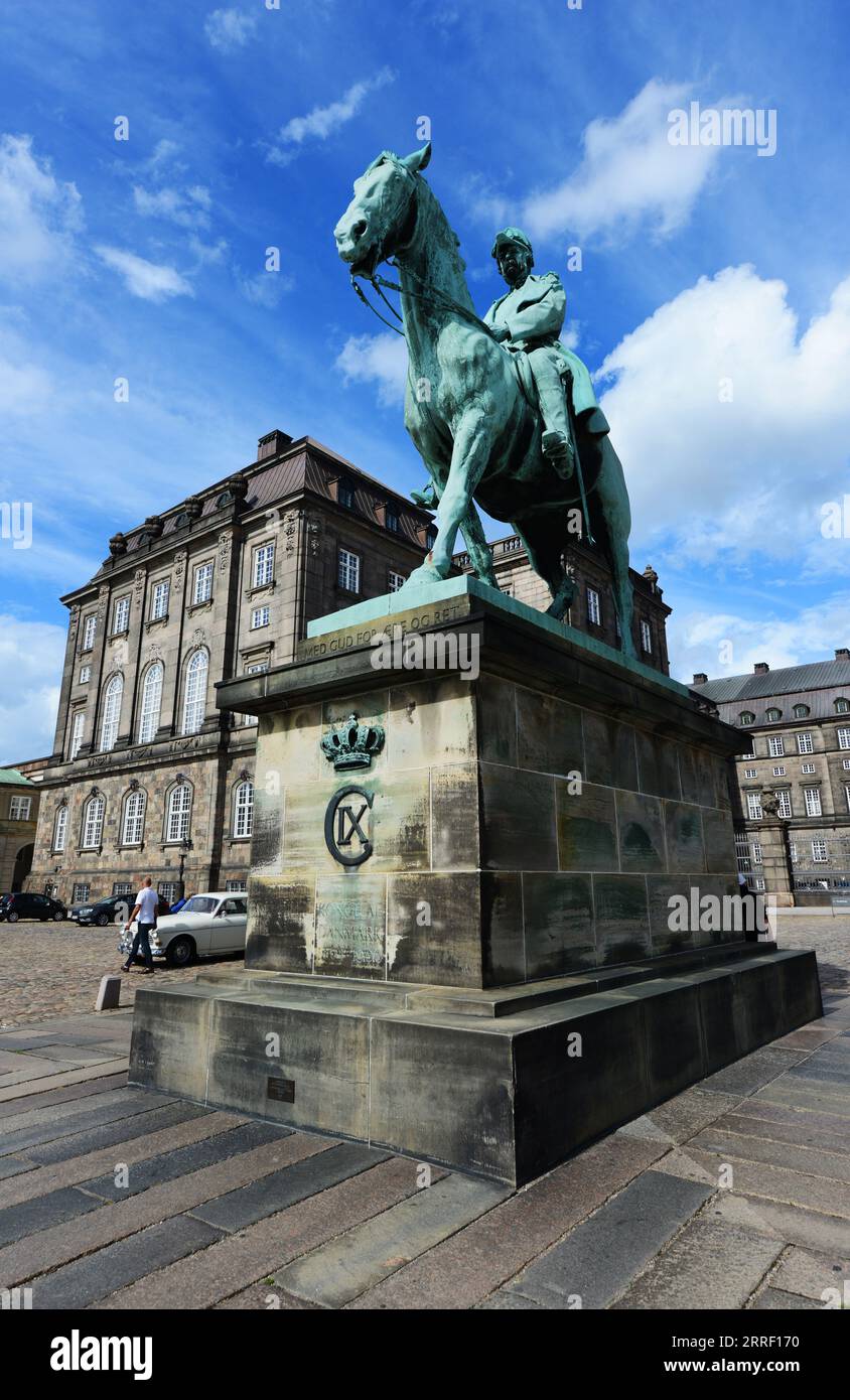 Equestrian statue of Christian IX at the Christiansborg Palace in ...