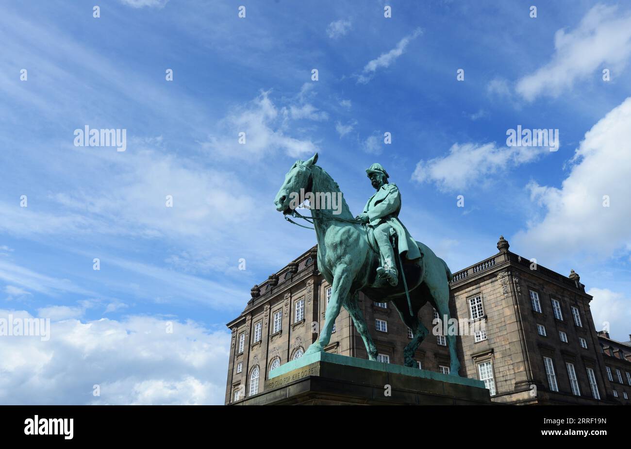 Equestrian statue of Christian IX at the Christiansborg Palace in ...