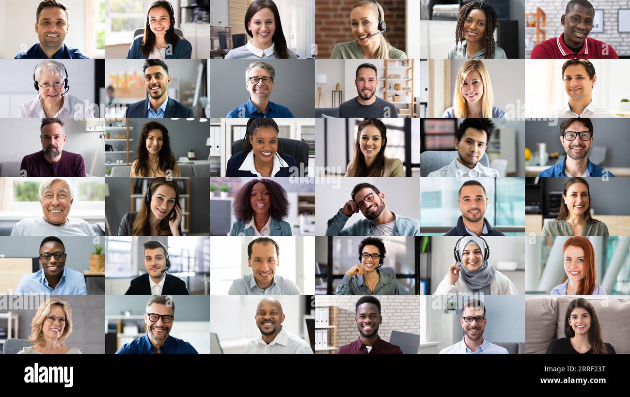 Business People Avatar Headshot. Group Meeting Video Conference Stock ...