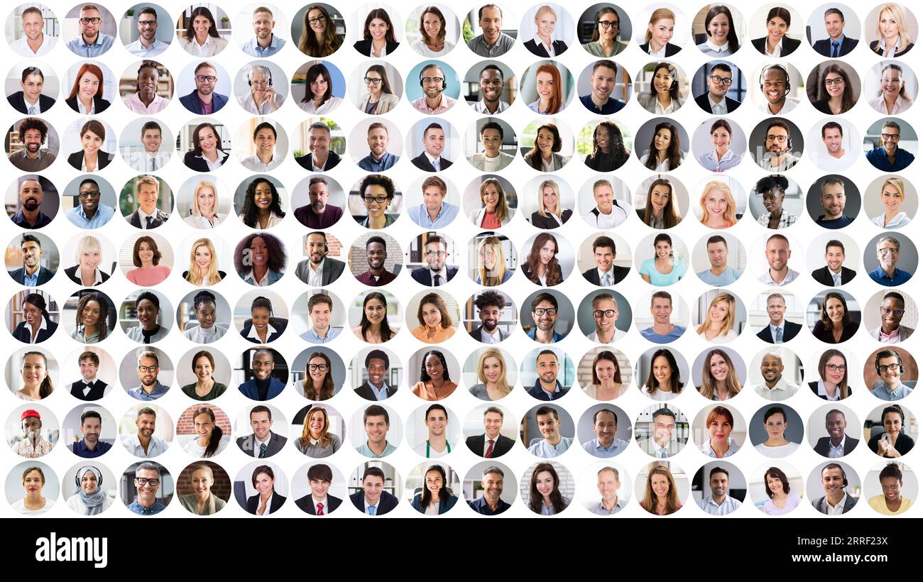 People Face Headshot Collage. Diverse Avatar Portraits Stock Photo - Alamy