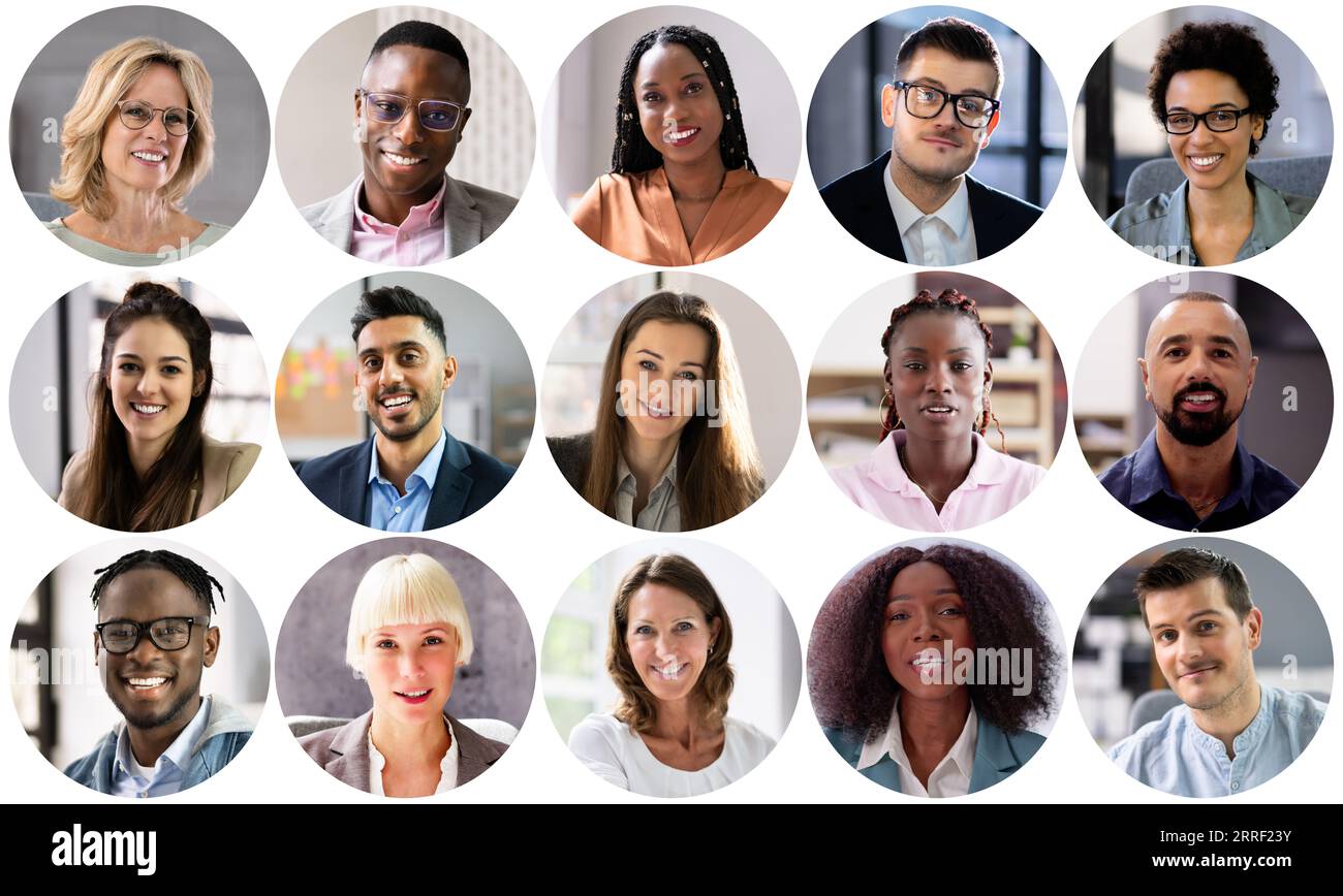 People Face Headshot Collage. Diverse Avatar Portraits Stock Photo - Alamy