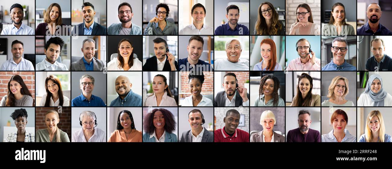 People Faces Collage Set. Multicultural Avatar Group Stock Photo - Alamy