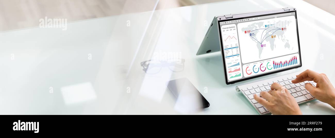 KPI Business Data Dashboard Analytics On Computer Screen Stock Photo ...