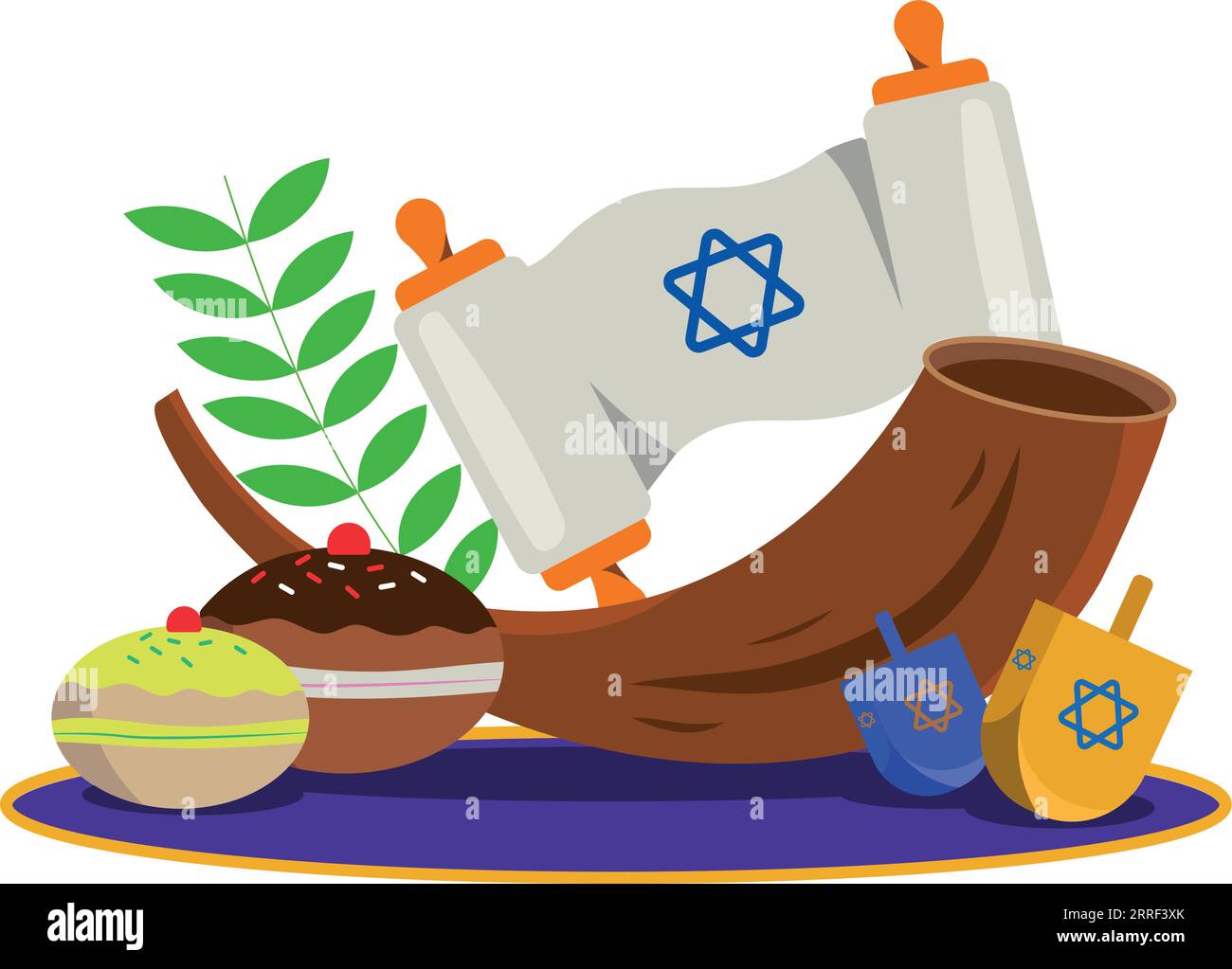 Yom Kippur Illustration With Jewish Stuff Stock Vector Image And Art Alamy