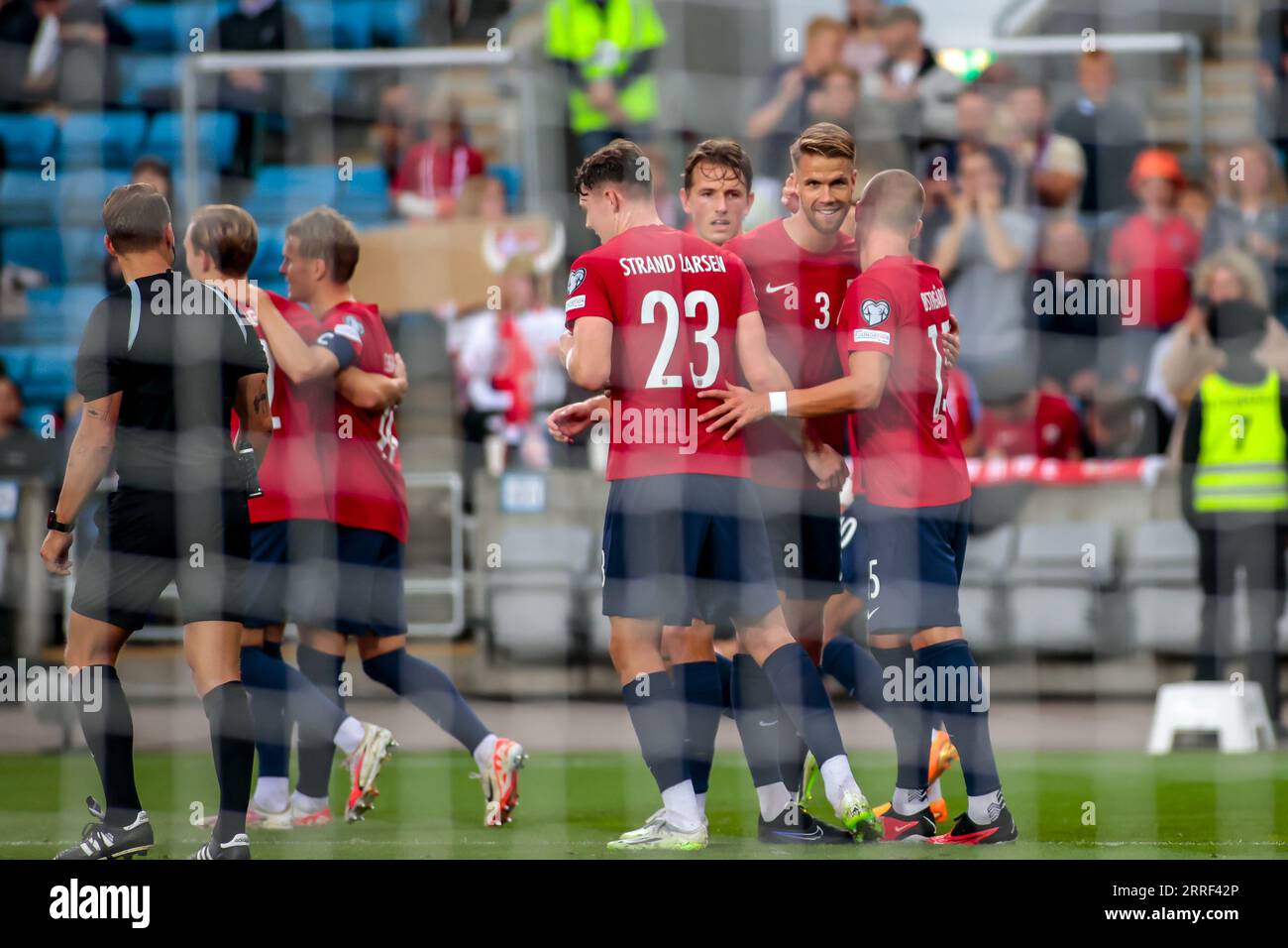 Oslo, Norway, 07th September 2023. Norway's Kristoffer Ajer celebrates ...