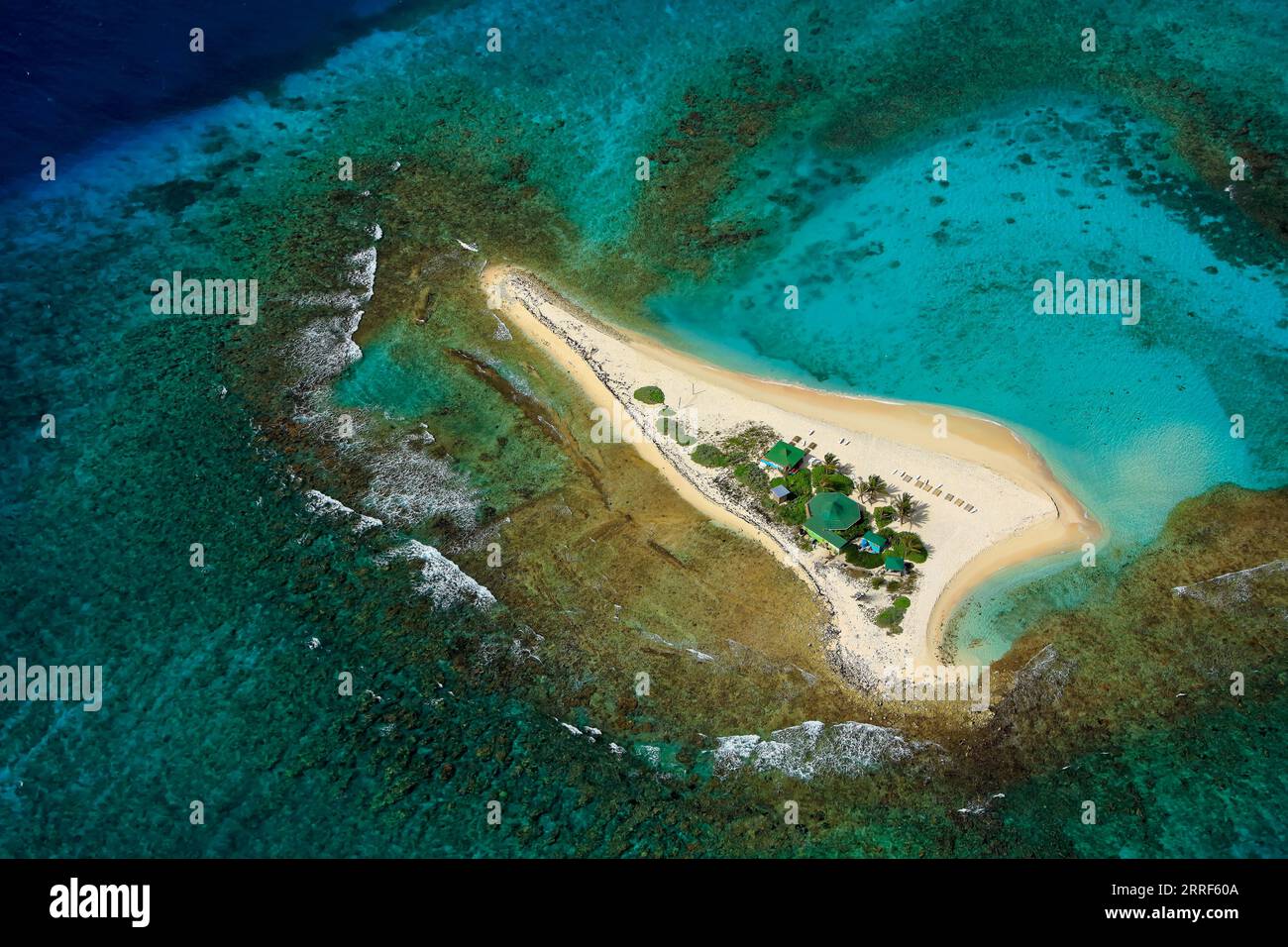 ANGUILLA. SANDY ISLAND AT THE NORTH WEST OF ANGUILLA. AERIAL VIEW Stock ...