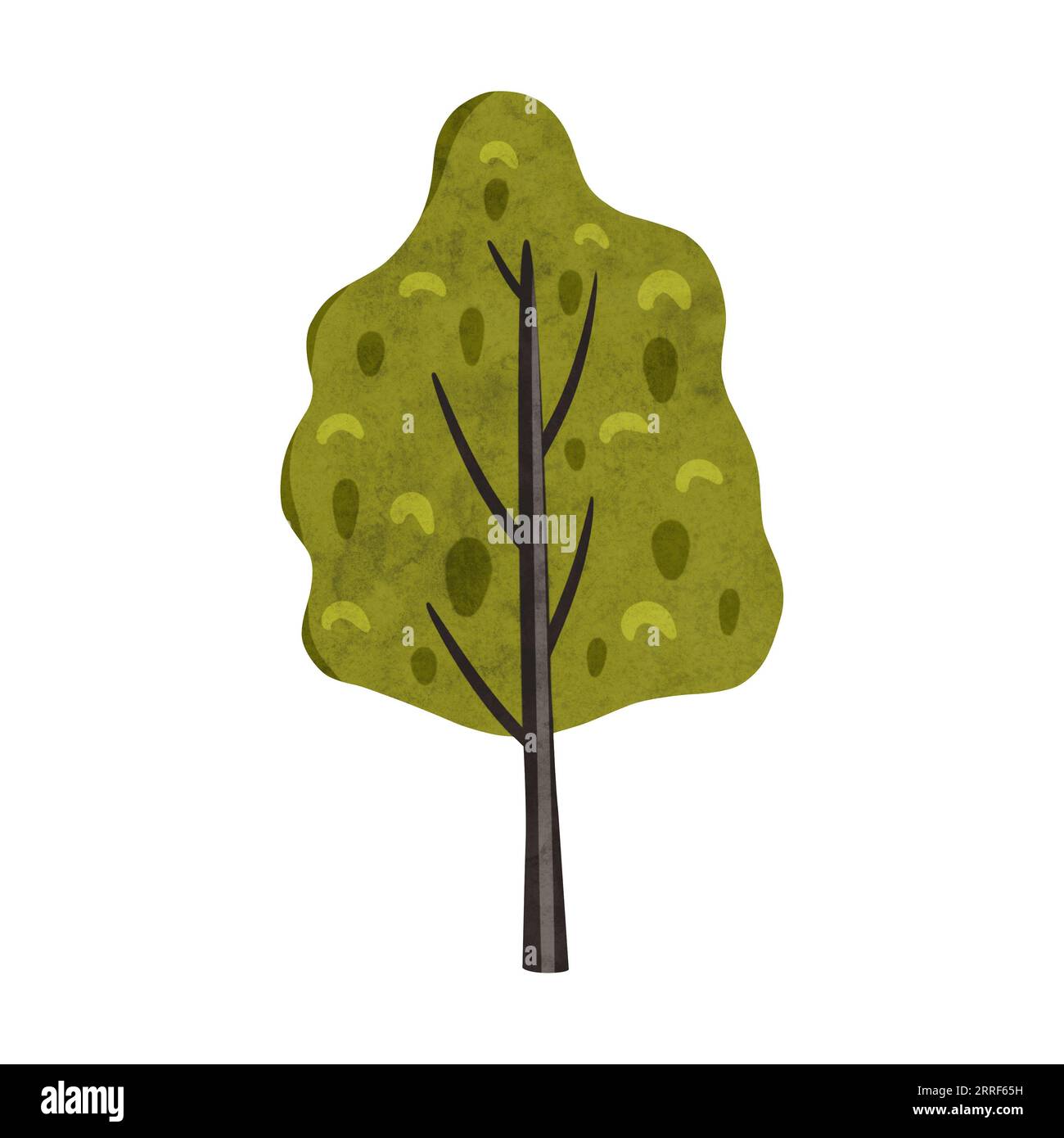 Cute cartoon deciduous tree in scandinavian style.. Bright stylized ...